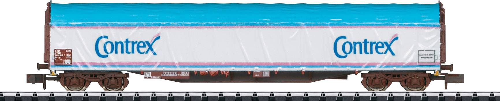 Wagon towarowy MiniTrix T15375 N zestaw 3 wagonów plandekowych ...