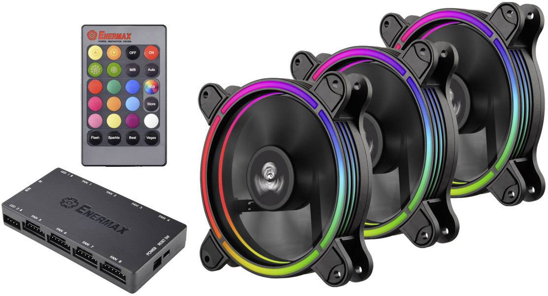Wentylator do obudowy PC Enermax 3x Kit T.B. RGB (S x W x G) 120 x 120 ...