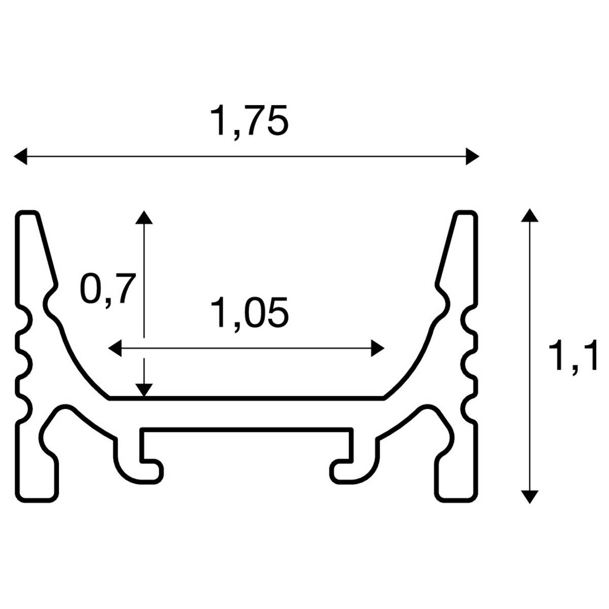 SLV 1000460 GRAZIA 10 Profil aluminium (D x S x W) 2000 x 17.5 x 11 mm ...
