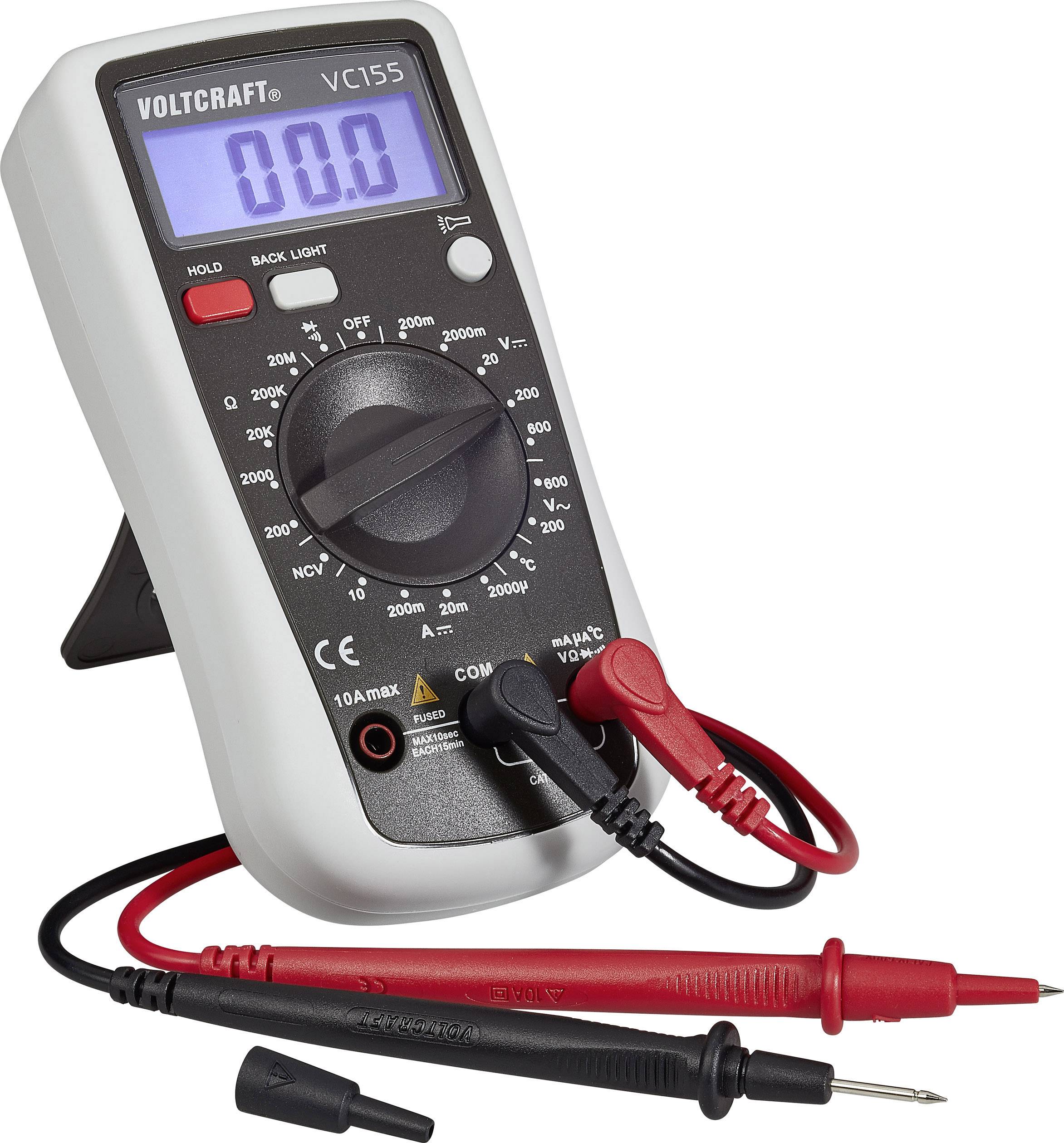 Multimetr cyfrowy VOLTCRAFT VC155, CAT III 600 V, Kalibracja (ISO ...