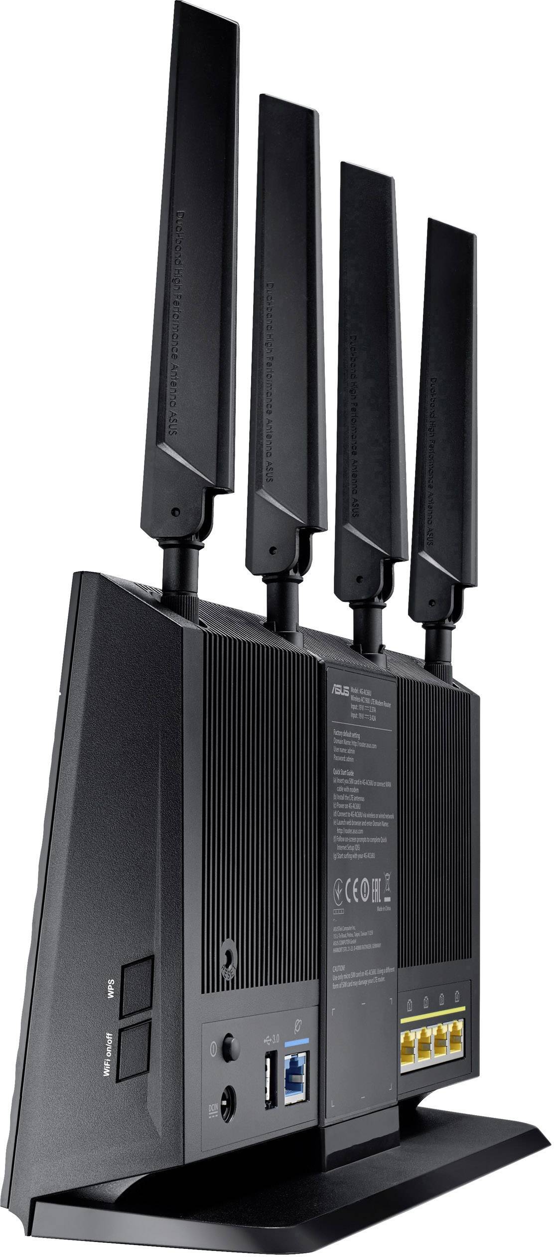 Router Asus 4G-AC68U AC1900, Wbudowany modem: LTE, UMTS, 2.4 GHz, 5 GHz ...