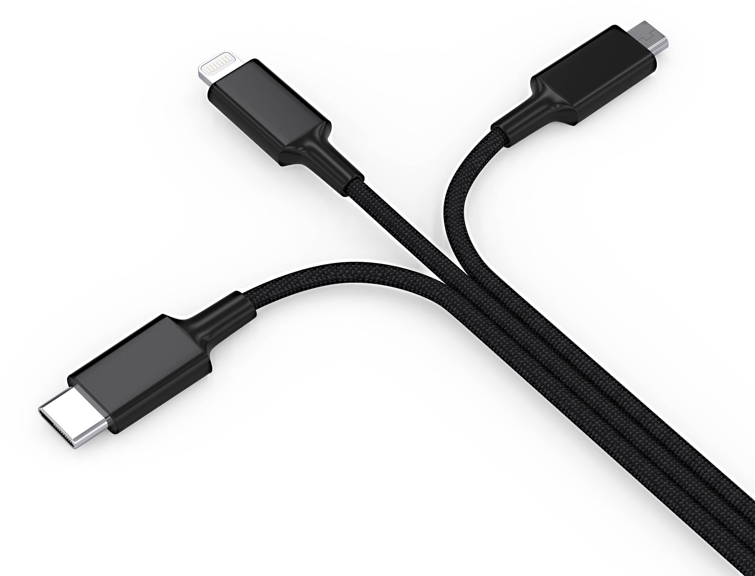 Kabel do ładowania USB Smrter SMRTER_HYDRA_PRO_BK, USB-A + USB-C® na ...