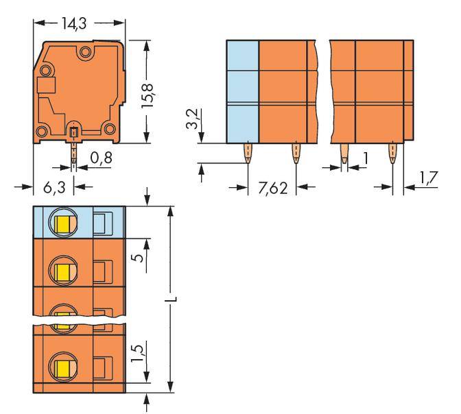 WAGO 739-234 złączka do płytek drukowanych | Conrad Electronic