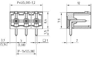 Obudowa złącza pin męskiego na PCB PTR Hartmann 50950055001E, Ilość ...