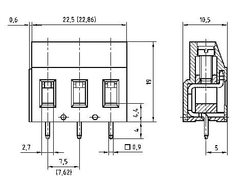 Złącze skręcane PTR AK500/6DS-5.0-V, 6 pin, RM 5,0 mm, 1,5 mm2, 17,5 A ...