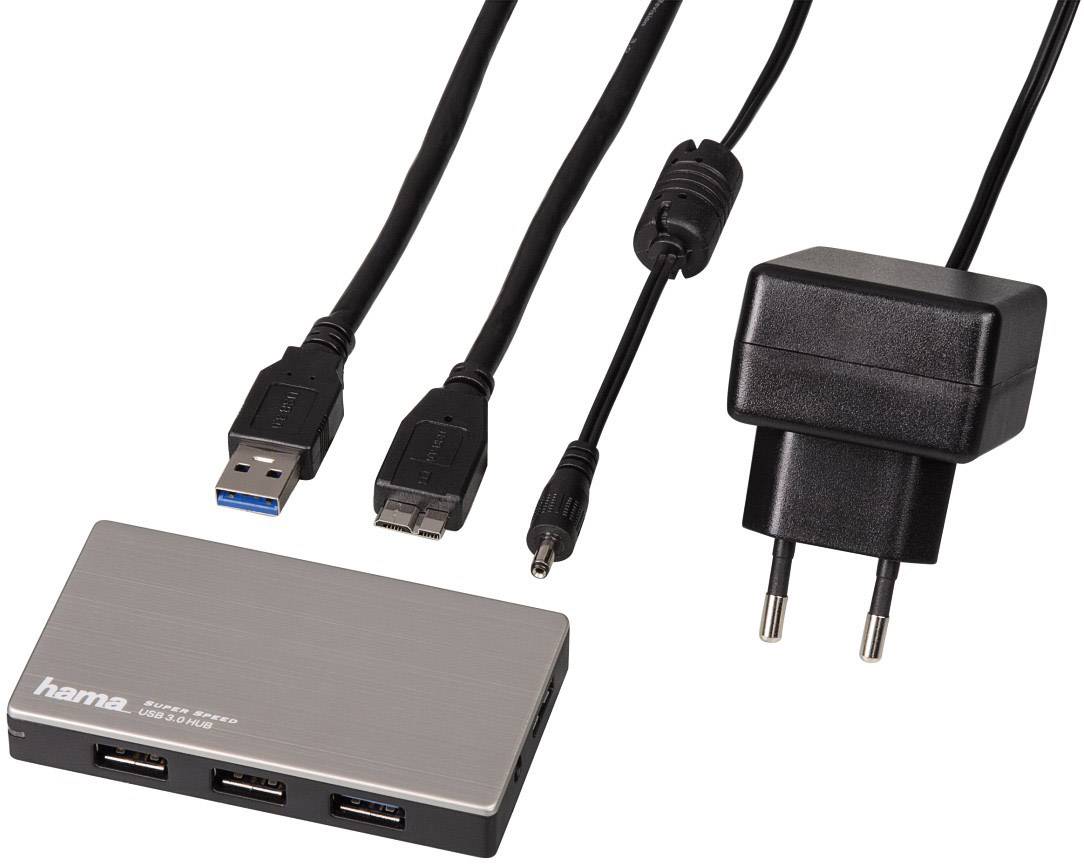 Hama 4 vrata USB 3.2 Gen 1 vozlišče (USB 3.0) srebrna - MegaShop ...