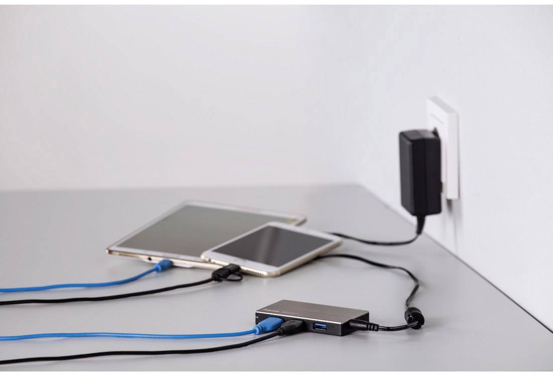 Hama 4 vrata USB 3.2 Gen 1 vozlišče (USB 3.0) srebrna - MegaShop ...