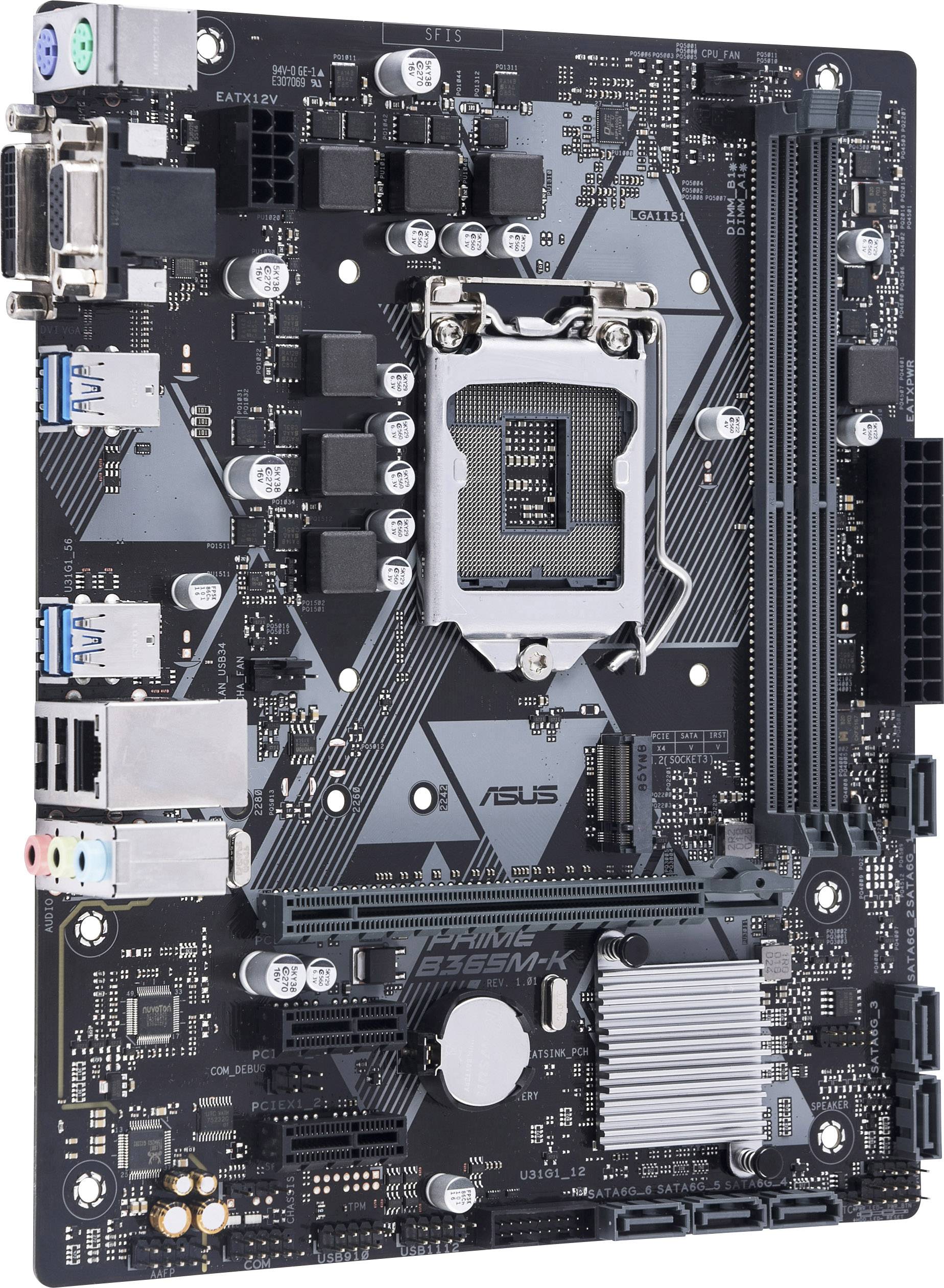 Asus PRIME B365M-K Moderkort Sockel Intel® 1151v2 Formfaktor Micro-ATX ...