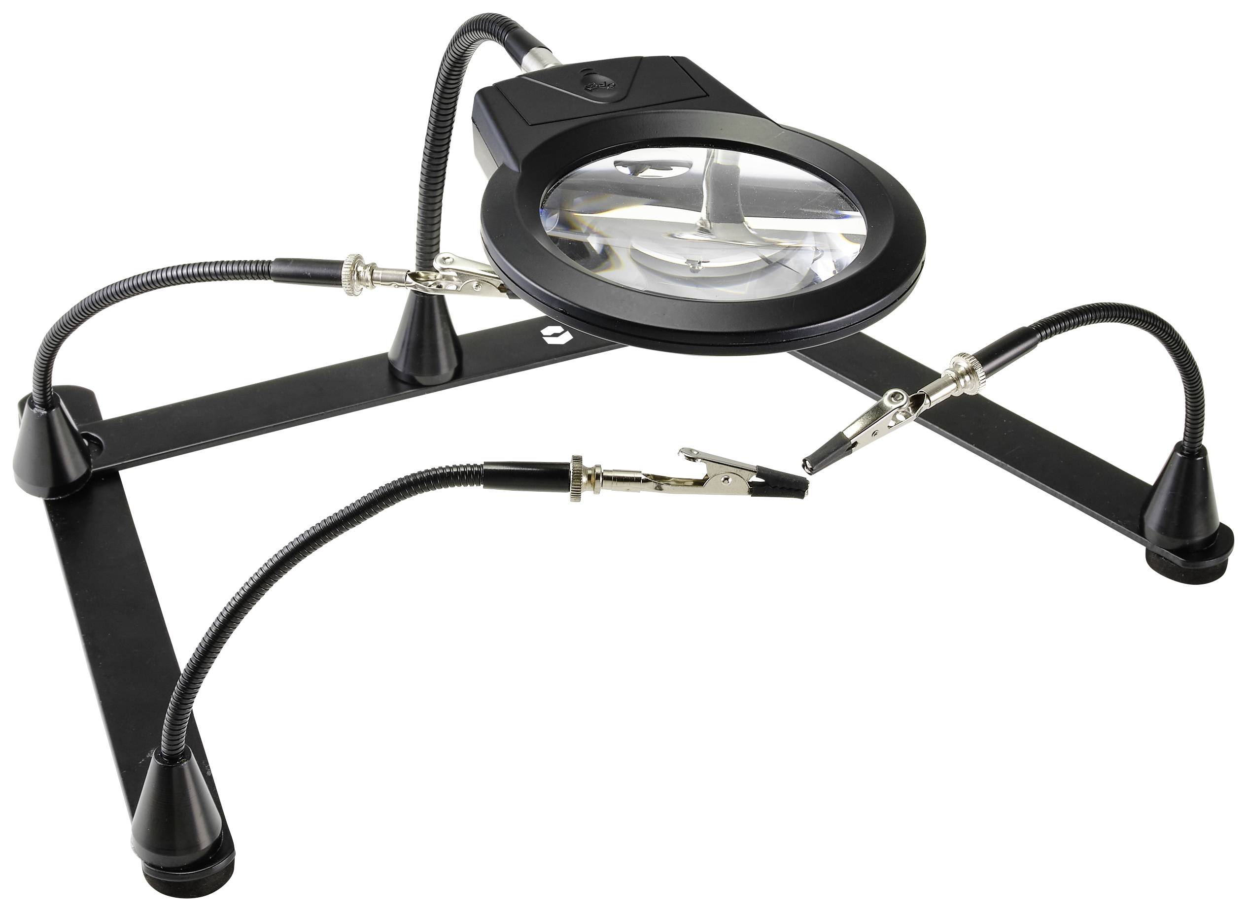 TOOLCRAFT AT-430 Tredje hand med lupp (Ø x H) 90 mm x 365 mm 1 st ...