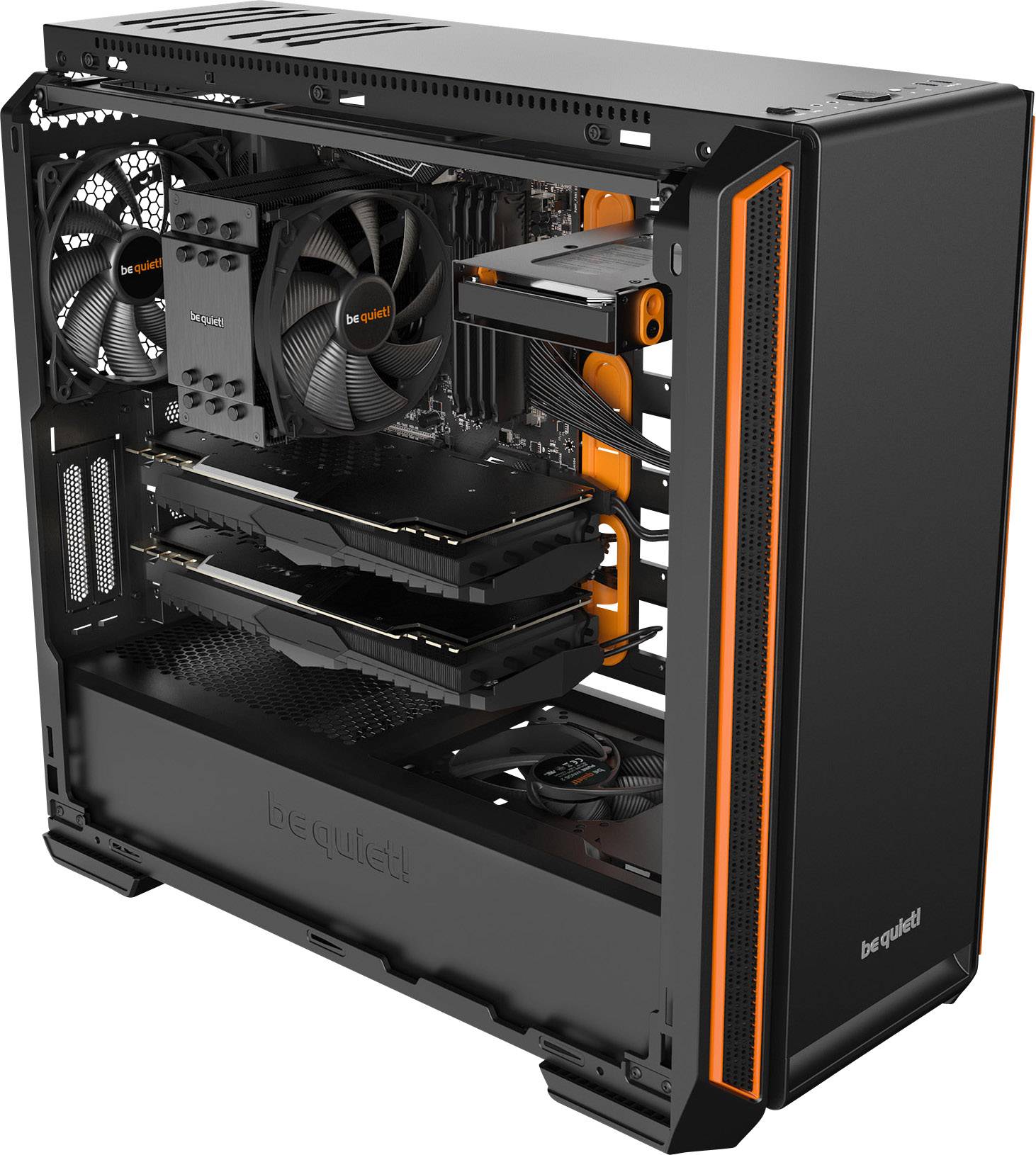 Midi-Tower Datorchassi BeQuiet Silent Base 601 Svart, Orange 2 ...