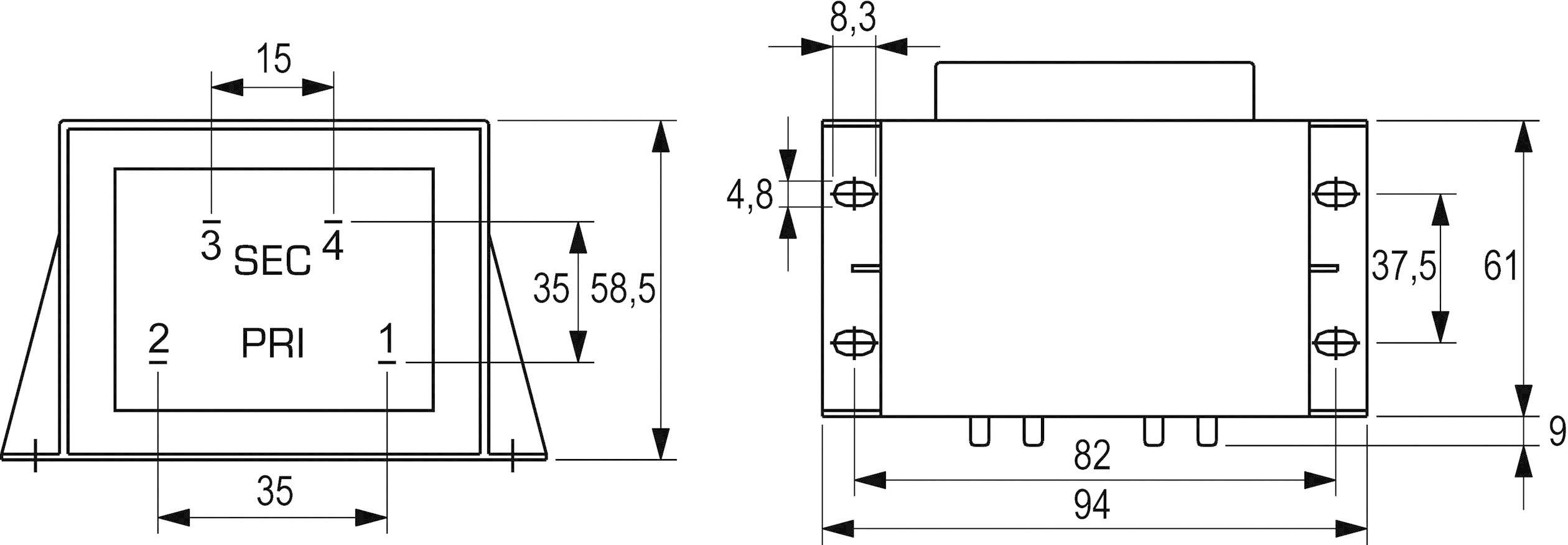 Block VCM 50/1/9 Kretskortstransformator 1 x 230 V 1 x 9 V/AC 50 VA 5.55 A | Conrad Electronic